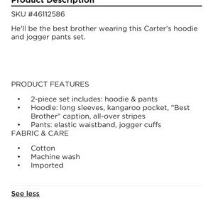 Carter's | Matching Sets | Carters Best Brother Outfit | Poshmark